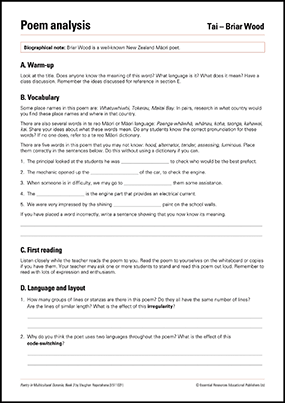 Download Freebie - Free multicultural poetry analysis resource